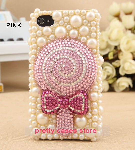 iphone4.4S bling case 3D lolipop