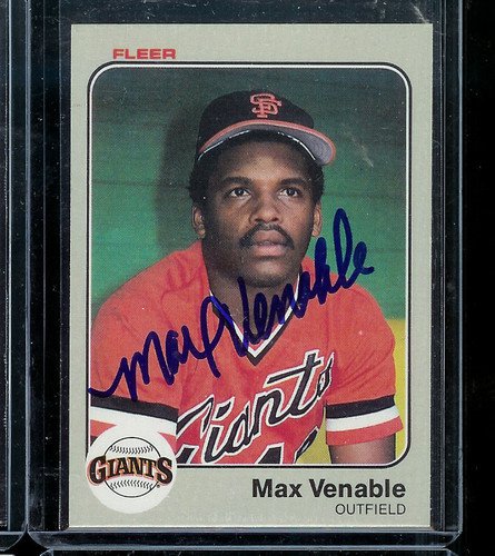 1983 Fleer #275 Max Venable GIANTS AUTO
