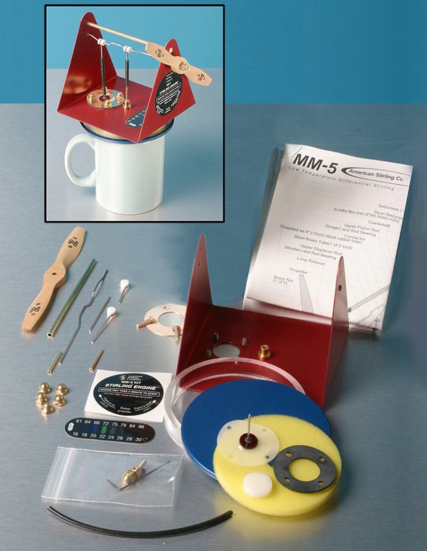 MM-5 Coffee Cup Stirling Engine Model Kit--Powered by Heat or Cold ...