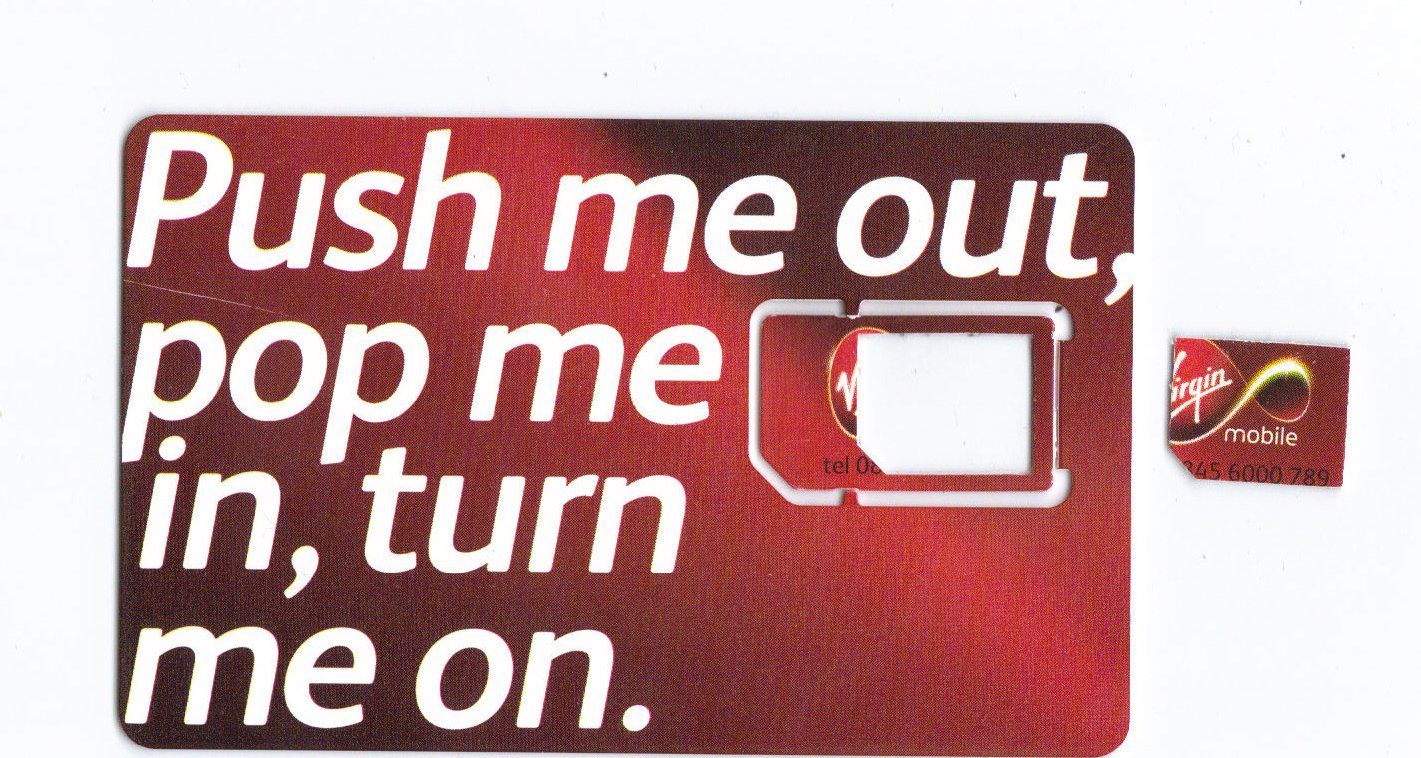 VIRGIN MOBILE UK PAY AS YOU GO GSM MICRO SIM CARD WITH £20 CREDIT FOR ...