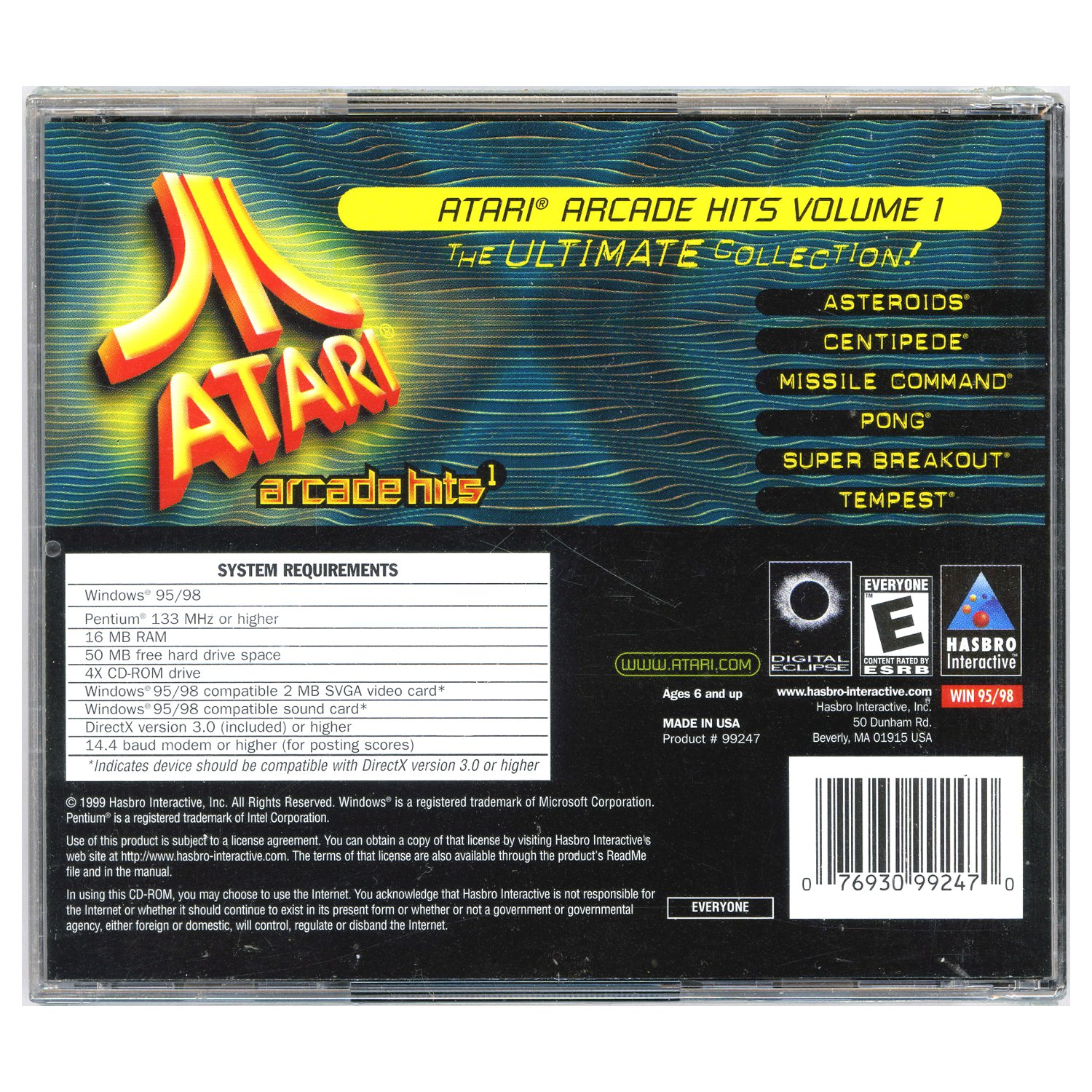 Atari Arcade Hits: Vol. 1 CD-ROM Game [PC Game]