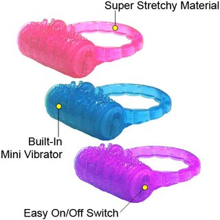 Vibrating Jelly Cock Ring Assorted Colors