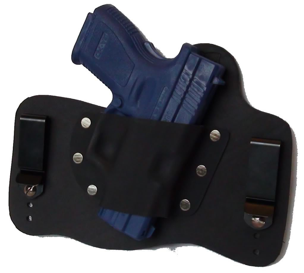 FoxX Leather & Kydex IWB Holster Springfield XD9 & XD40 Subcompact RH BlacK