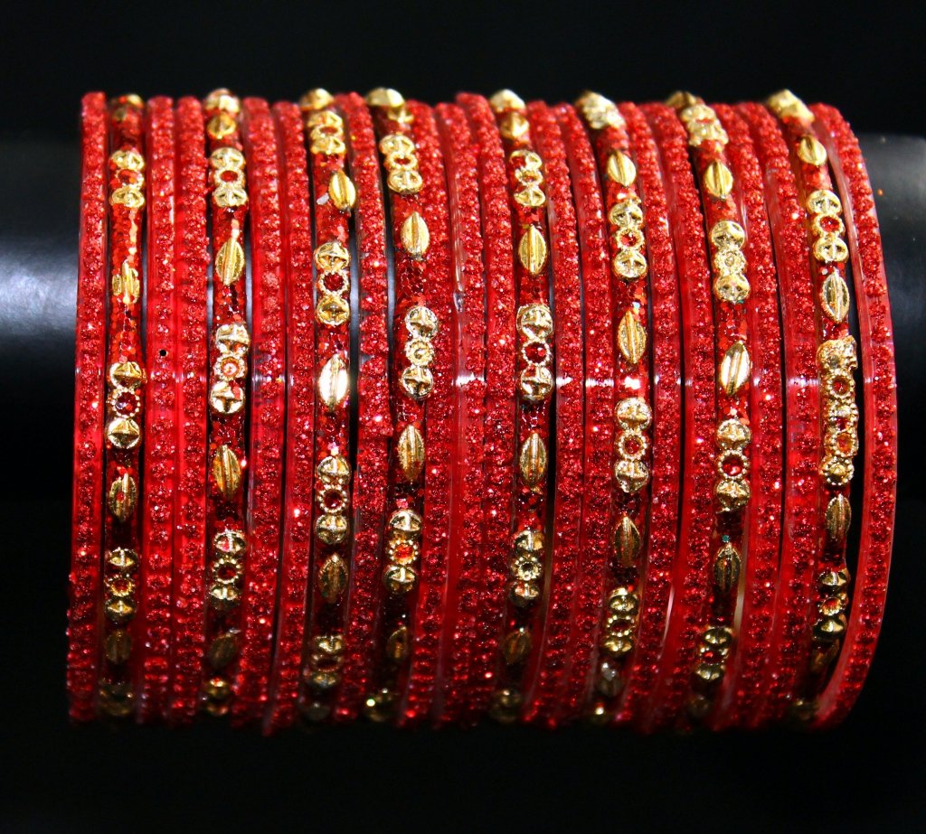 Red glass indian bangles