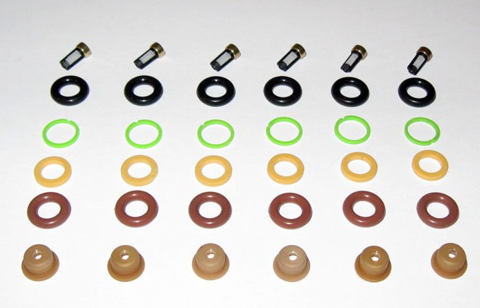 Fuel Injector Service Rebuild kit 6 Cylinder Engine - Bosch type EV1