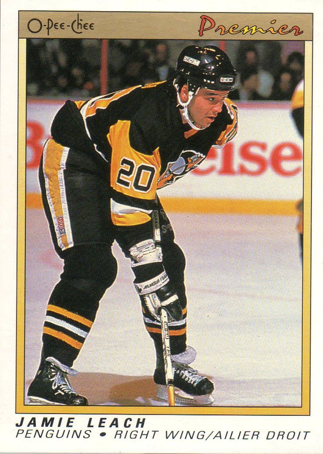 1990-91 O-Pee-Chee Premier #60 - Jamie Leach RC - Boston Bruins