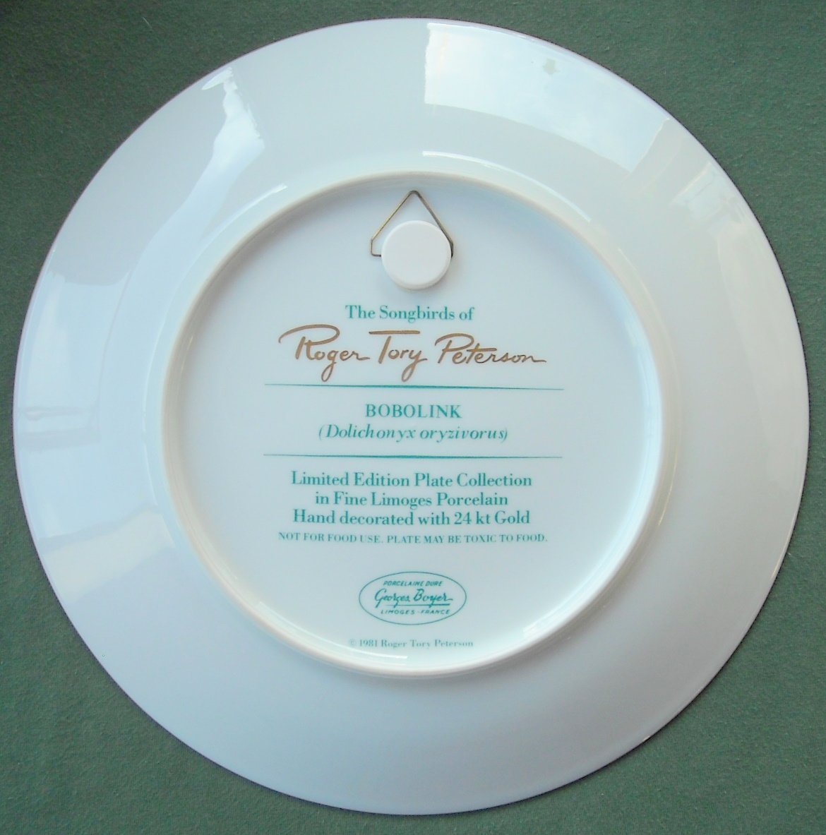 Roger Tory Peterson Bobolink Georges Boyer fine porcelain Limoges plate ...