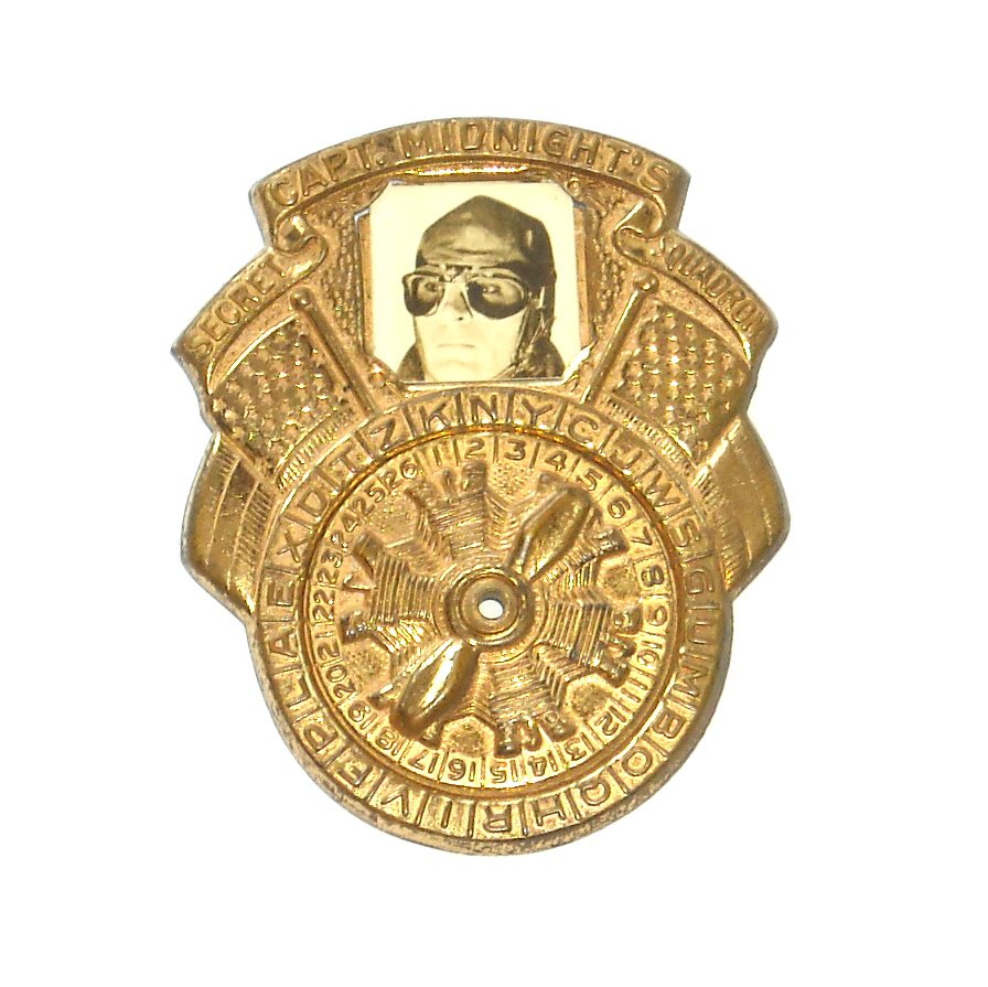Captain Midnight Vintage 1940s Lot Decoder Badge Ring