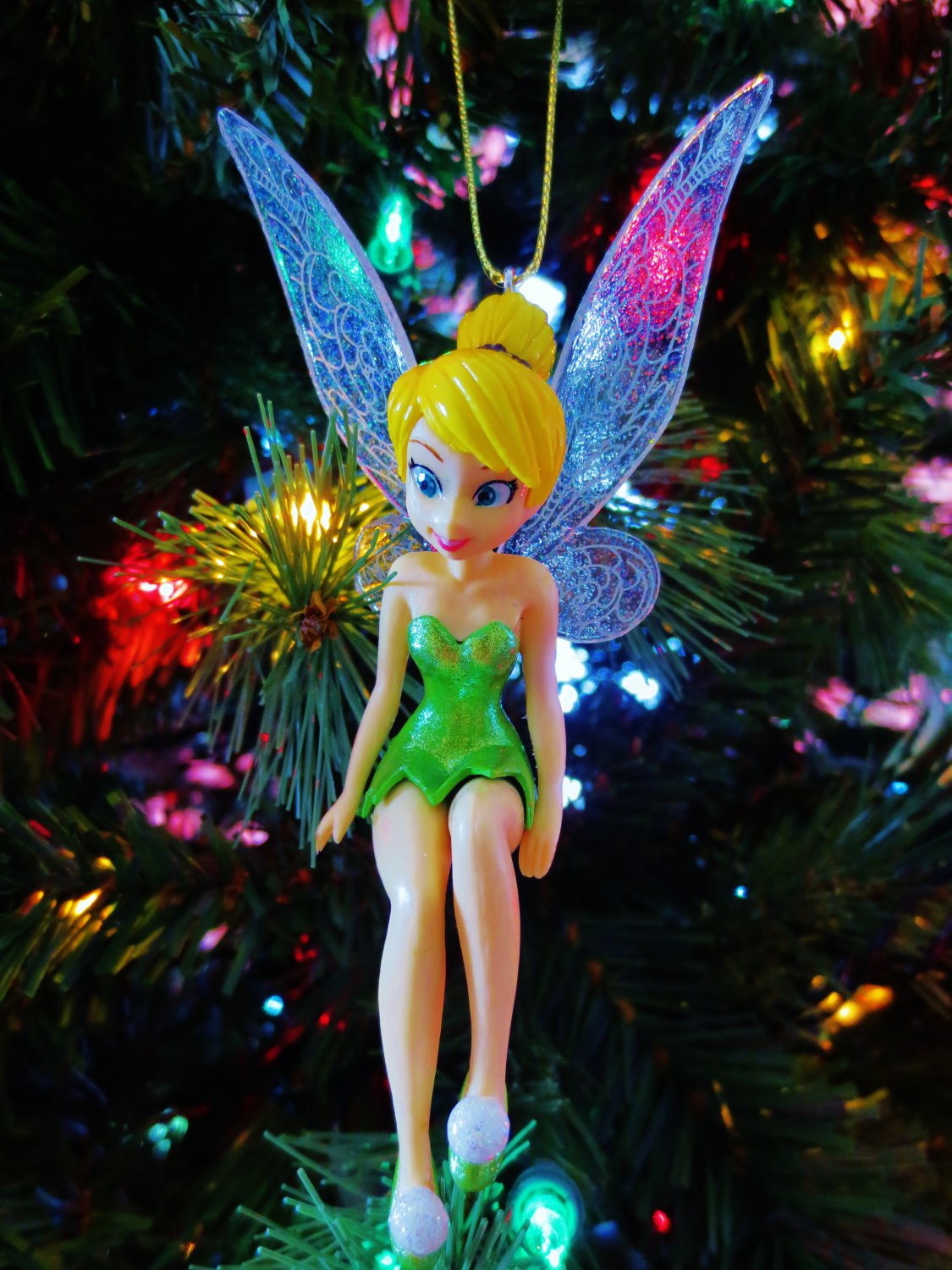 Custom Disney Sitting Tinkerbell/Tinker Bell Fairy Ornament R-279