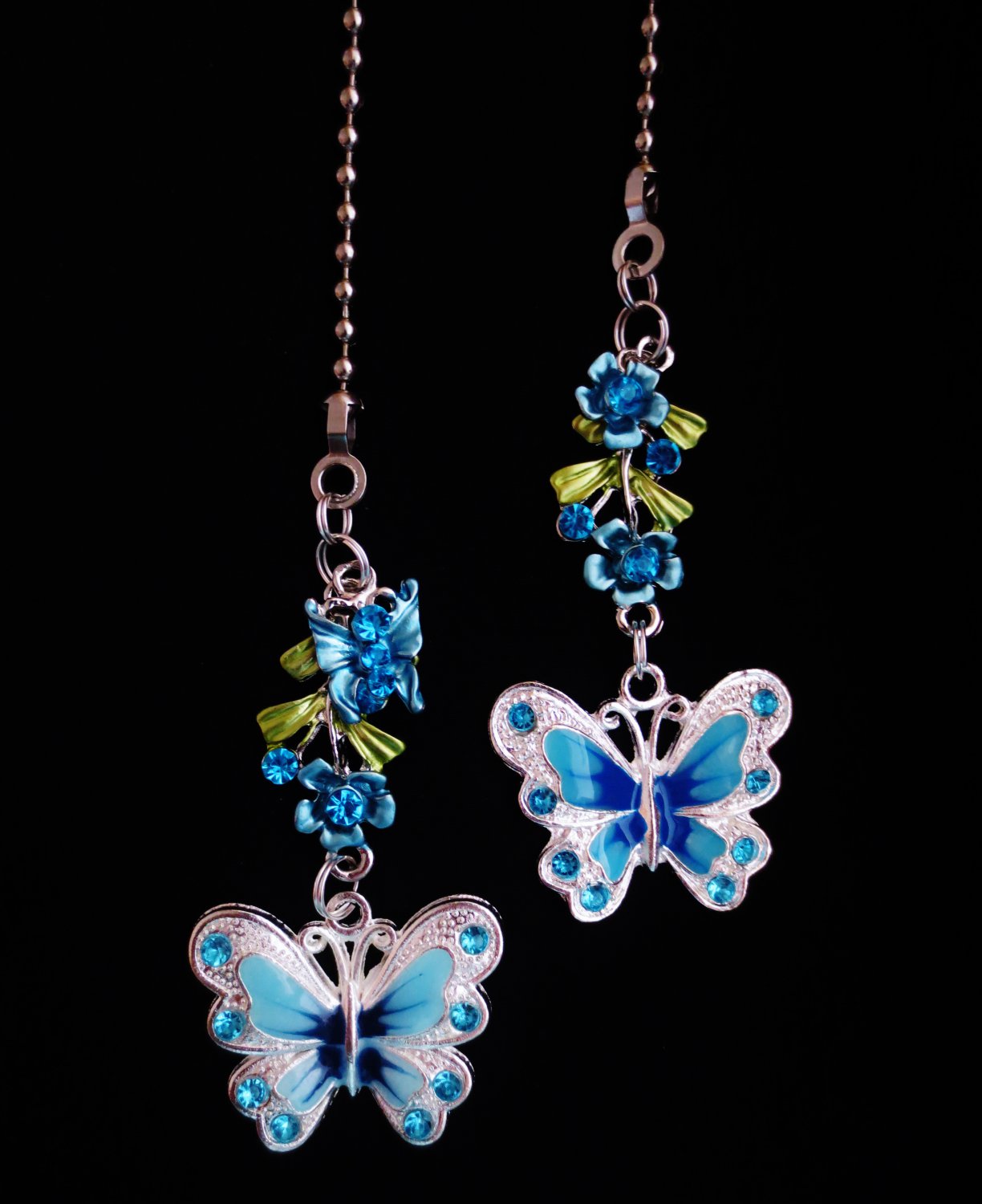 Butterfly Flower Nature Ceiling Fan Light Pull Chain Set B-17