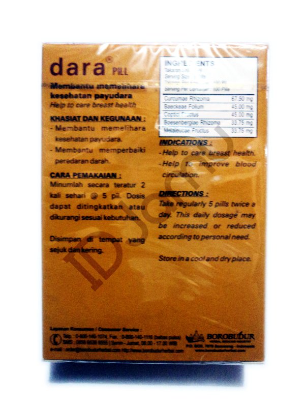 Natural Jamu/Herbs Dara Pills Helps To Care Breast Health
