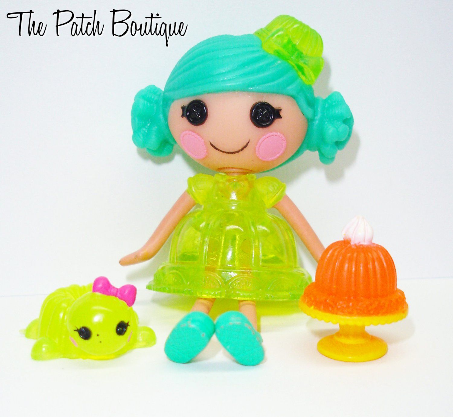 Mini Lalaloopsy Green Gelatin Jelly Wiggle Jiggle Doll W/ Pet