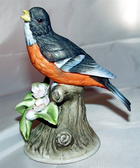 ROBIN BIRD DECOR - Royal Crown Hand Painted Porcelain