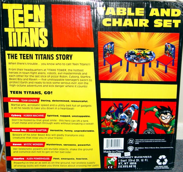 TABLE & CHAIR SET - TEEN TITAN - NIB