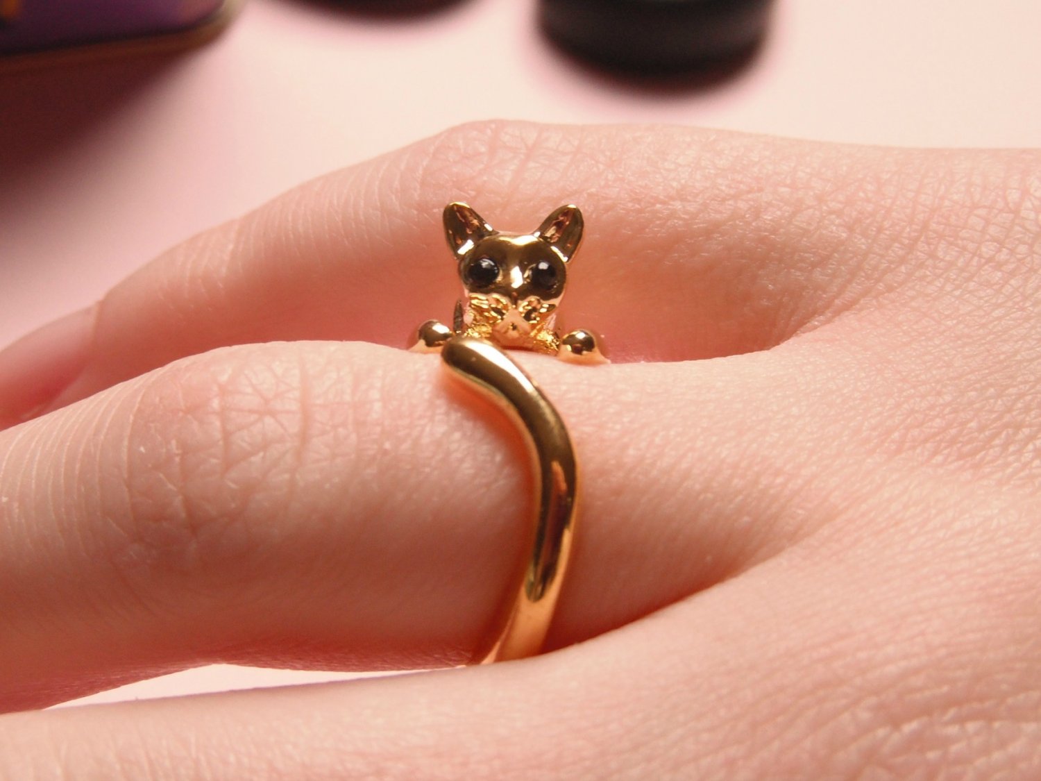 Cute Cat Ring - Gold