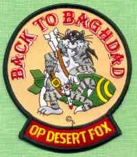 OPERATION DESERT FOX F-14 TOMCAT MILITARY AIRCRAFT PATCH