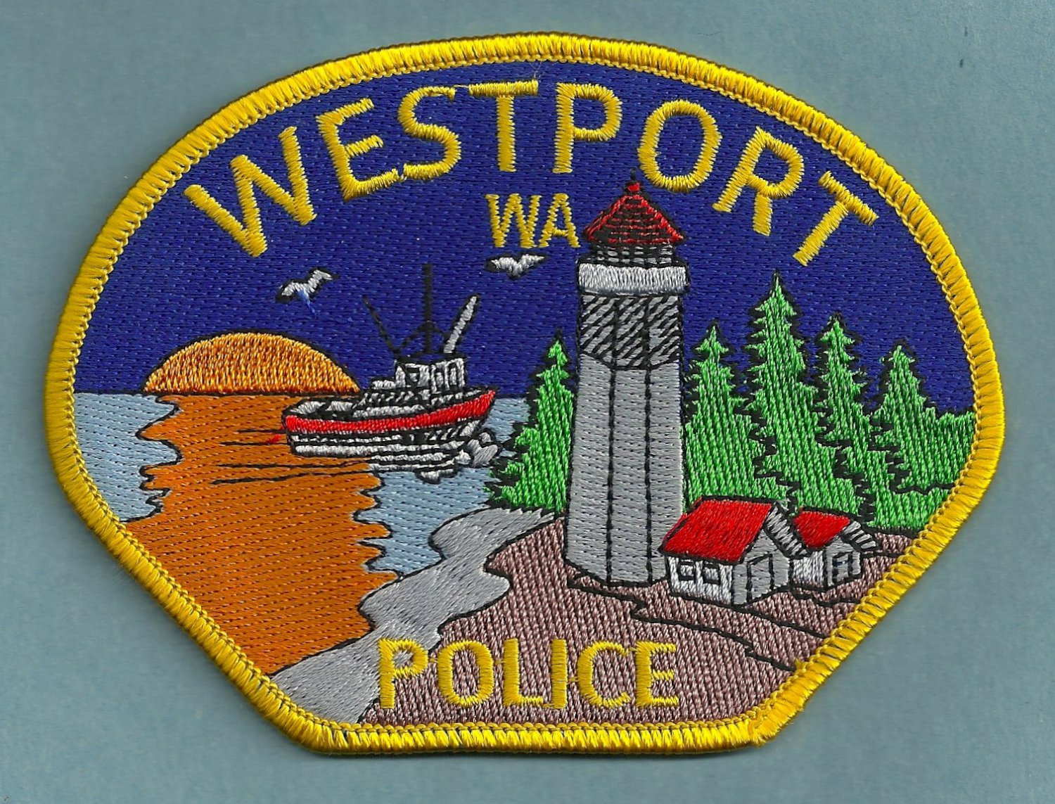 Westport Washington Police Patch Lighthouse