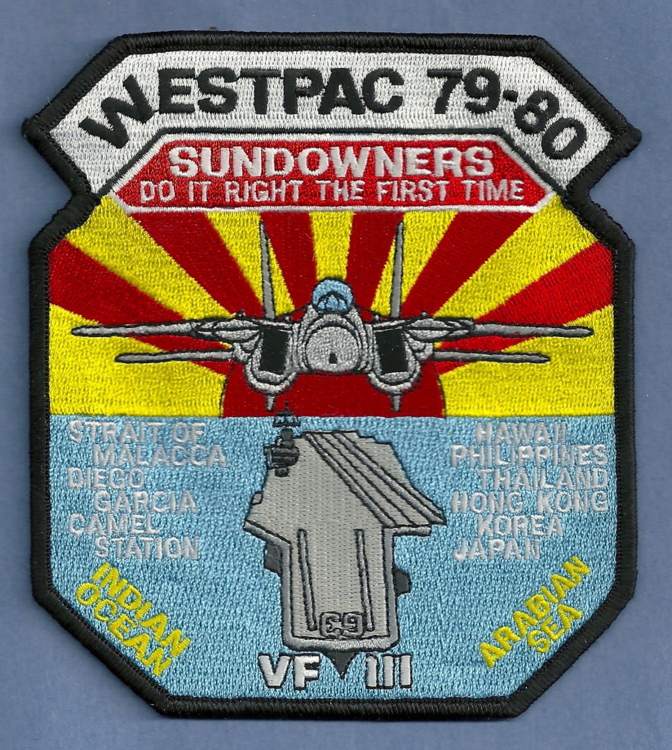 VF-111 CV-63 USS KITTY HAWK WESTPAC 1979-1980 SUNDOWNERS PATCH