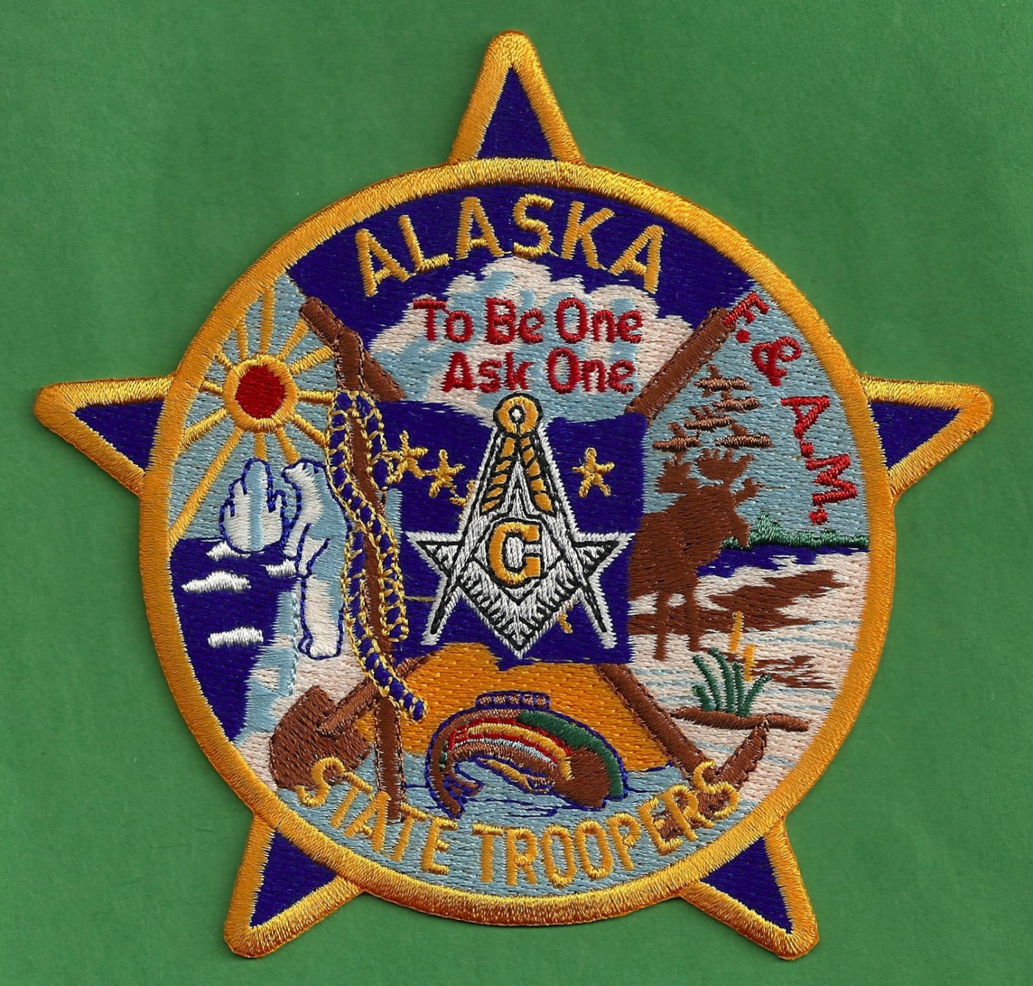 Alaska State Trooper Masonic Lodge Police Patch