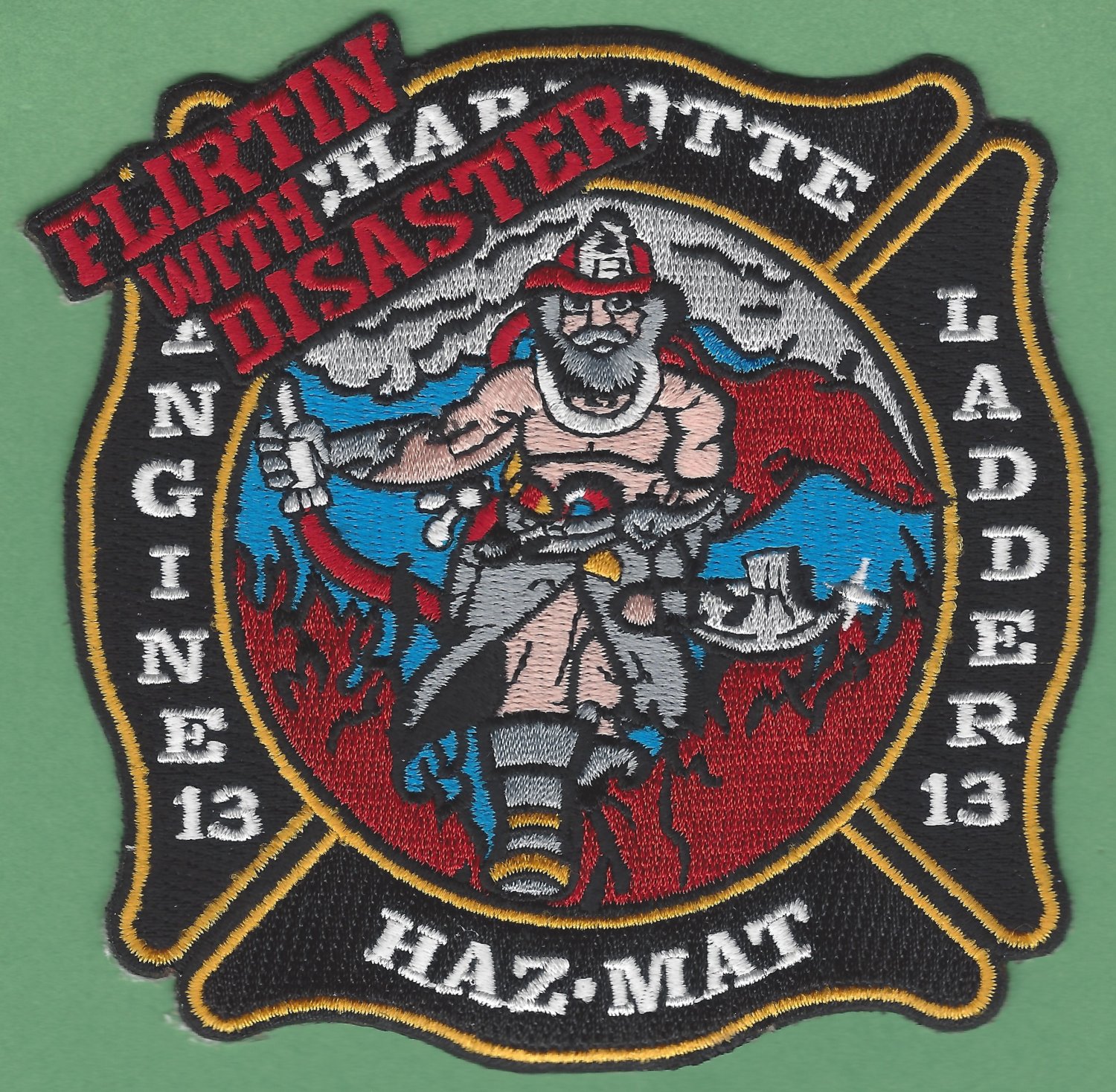 Charlotte Fire Department Engine 13 Ladder 13 Haz Mat Fire Company Patch