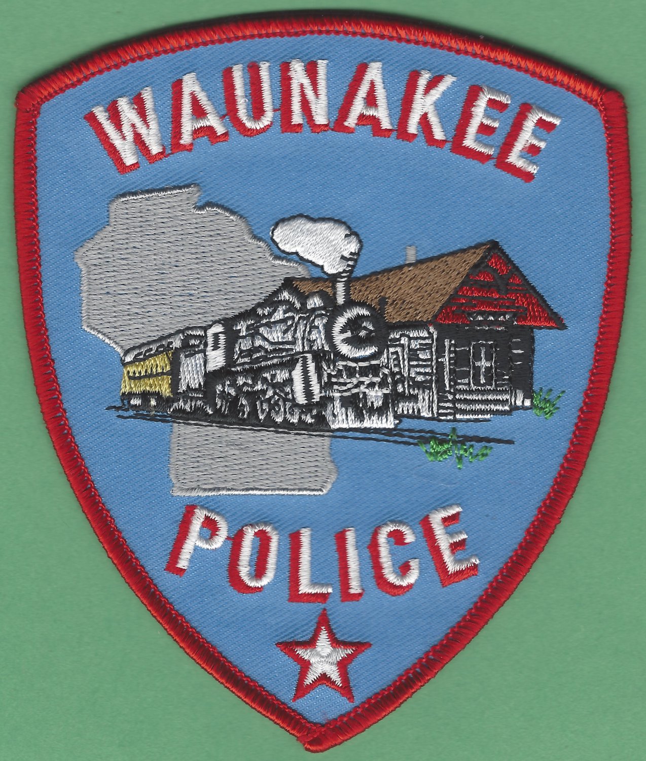 Waunakee Wisconsin Police Patch Locomotive
