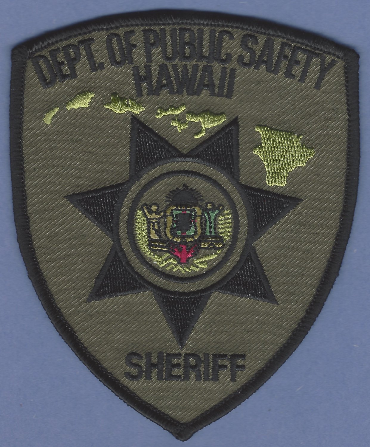 Hawaii State Department of Public Safety Sheriff Police Patch Subdued