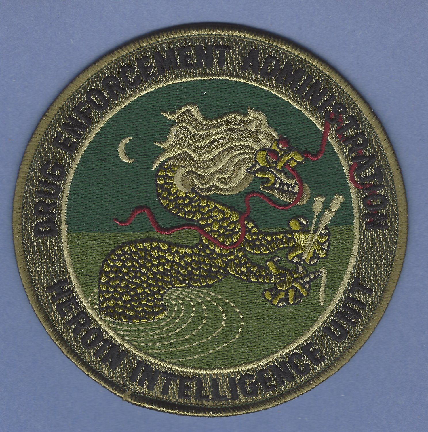 DEA Drug Enforcement Administration Heroin Intelligence Unit Patch Green