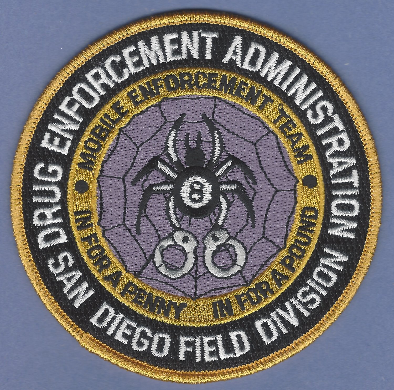 DEA San Diego California Field Division Police Patch