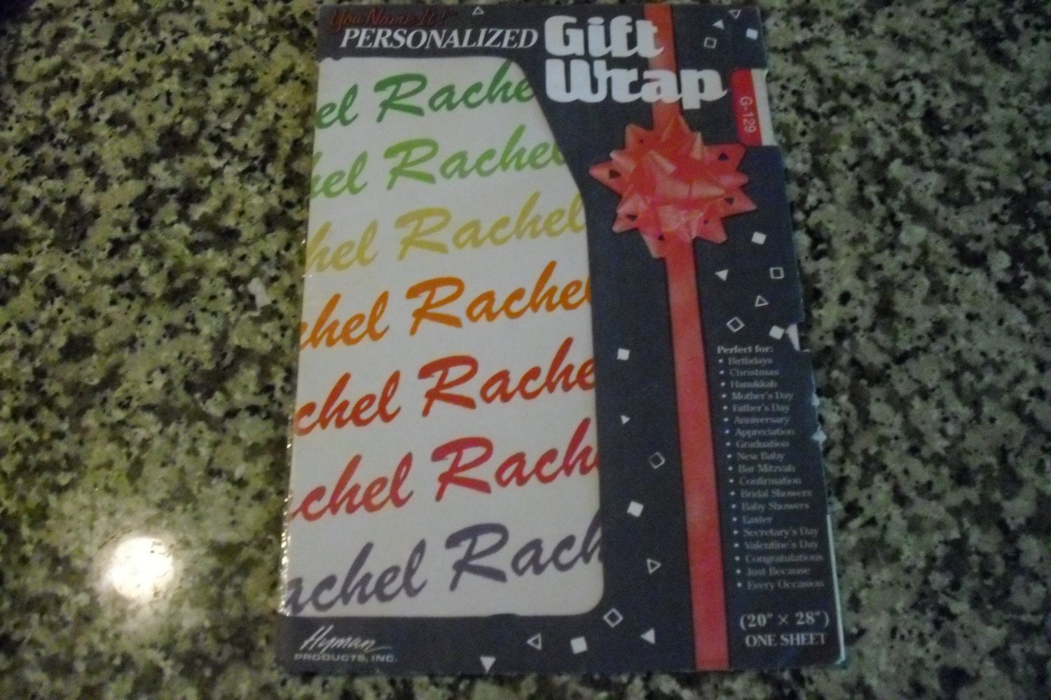 Personalized Gift Wrap - Rachel 20" x 28" One sheet