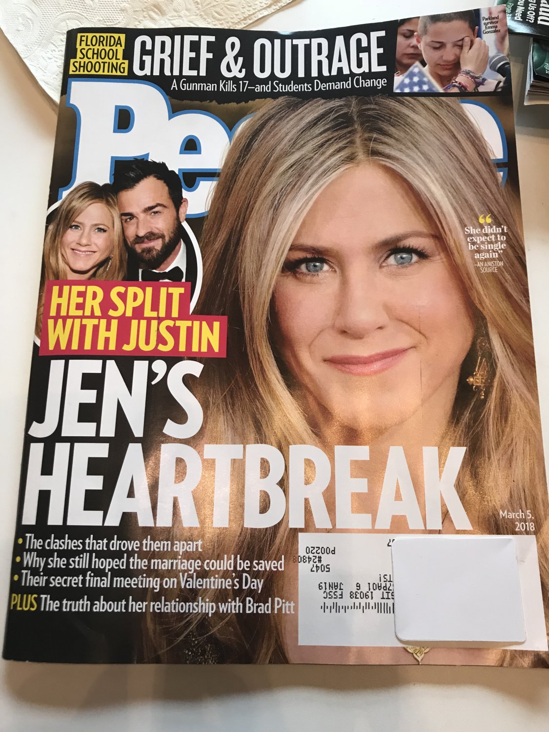 People magazine March 5 2018 Jen Aniston cover. Her Heartbreak