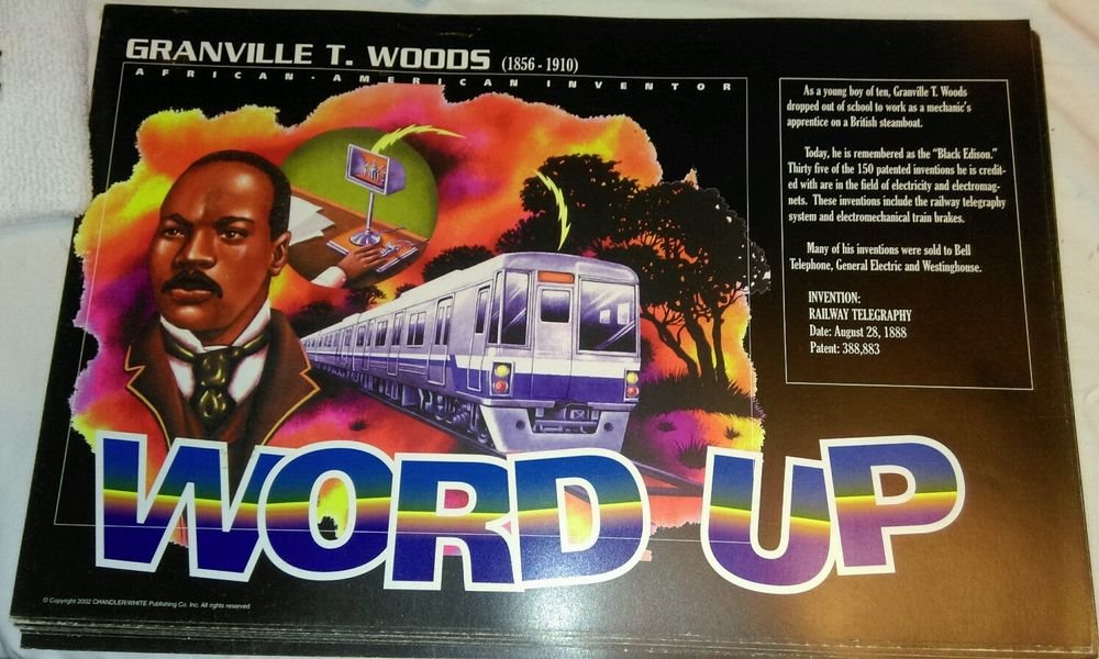 African American inventor poster Granville T. Woods invention Railway ...