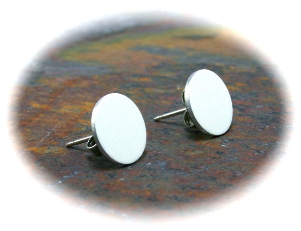 Matte White Flat Disc Earrings Men Women Teens Classy Aluminum Discs ...