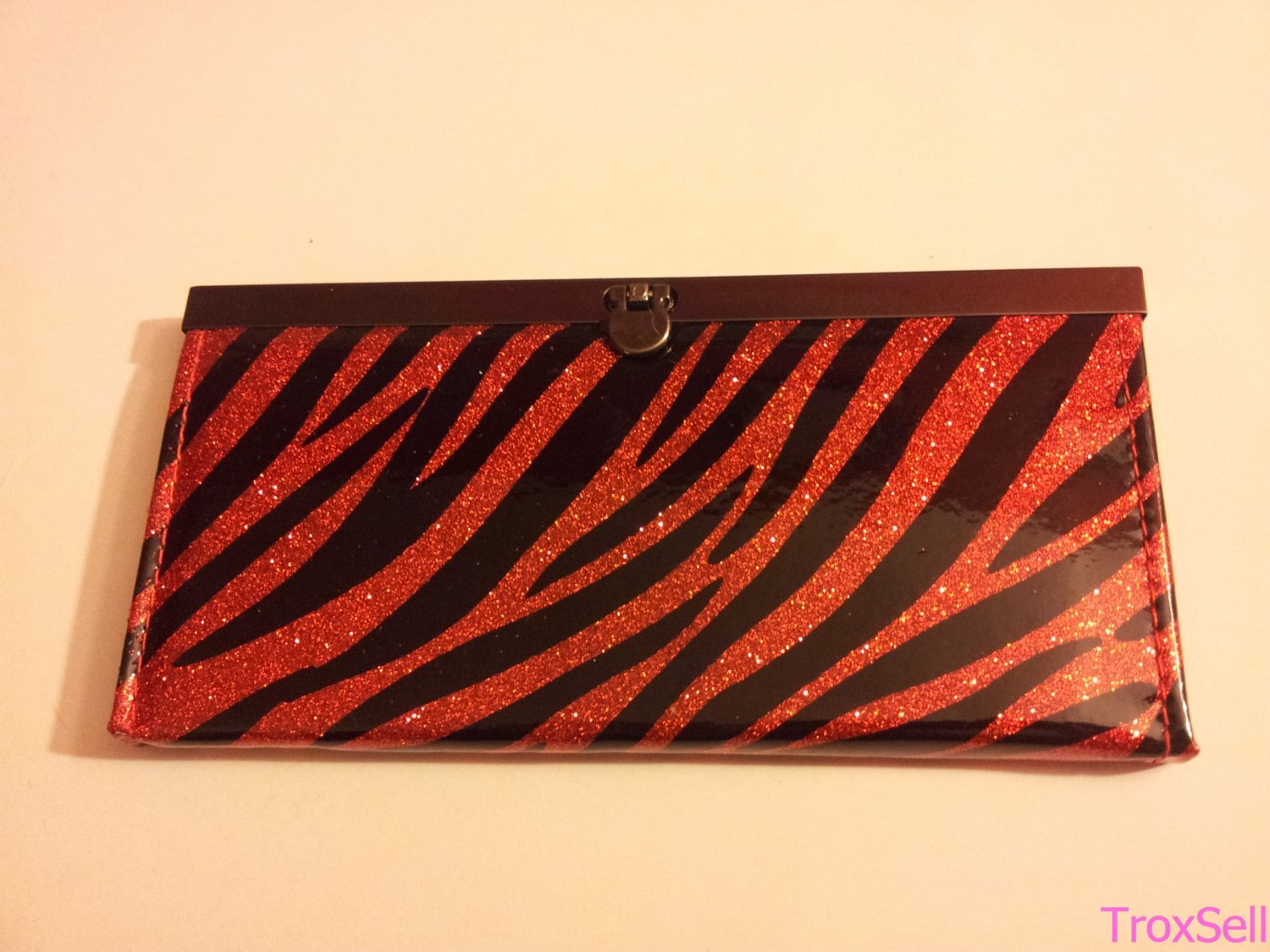 Red Accordion Style Zebra Print Clutch Wallet (505ts)