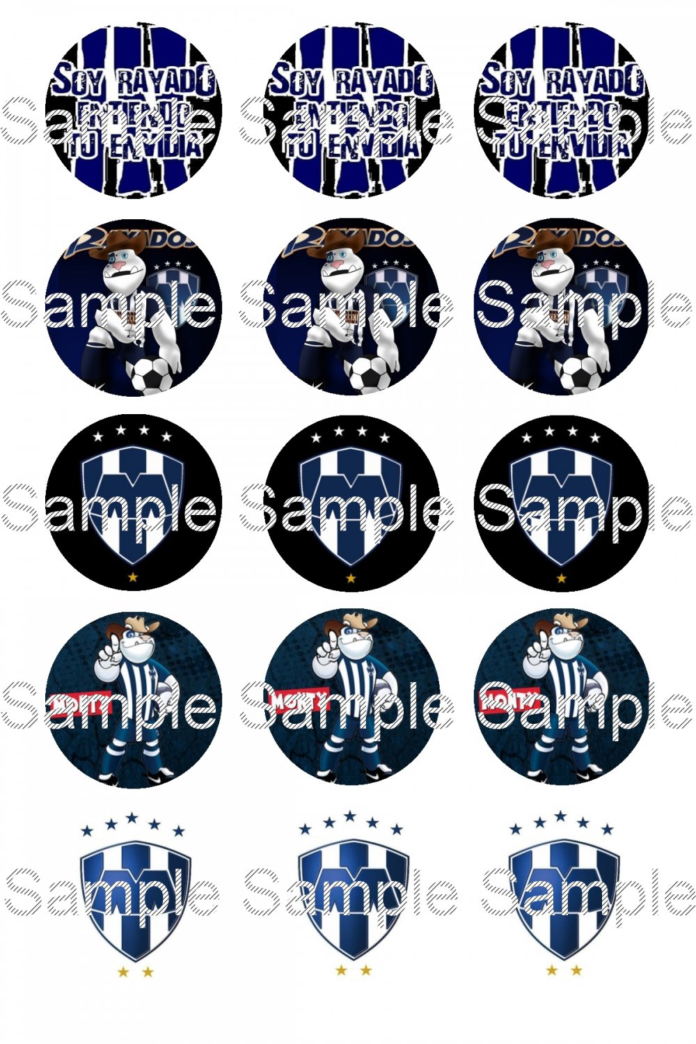 Club de Futbol Monterrey Rayados Sheet (Set.15) Bottle Cap 15 1" Images ...