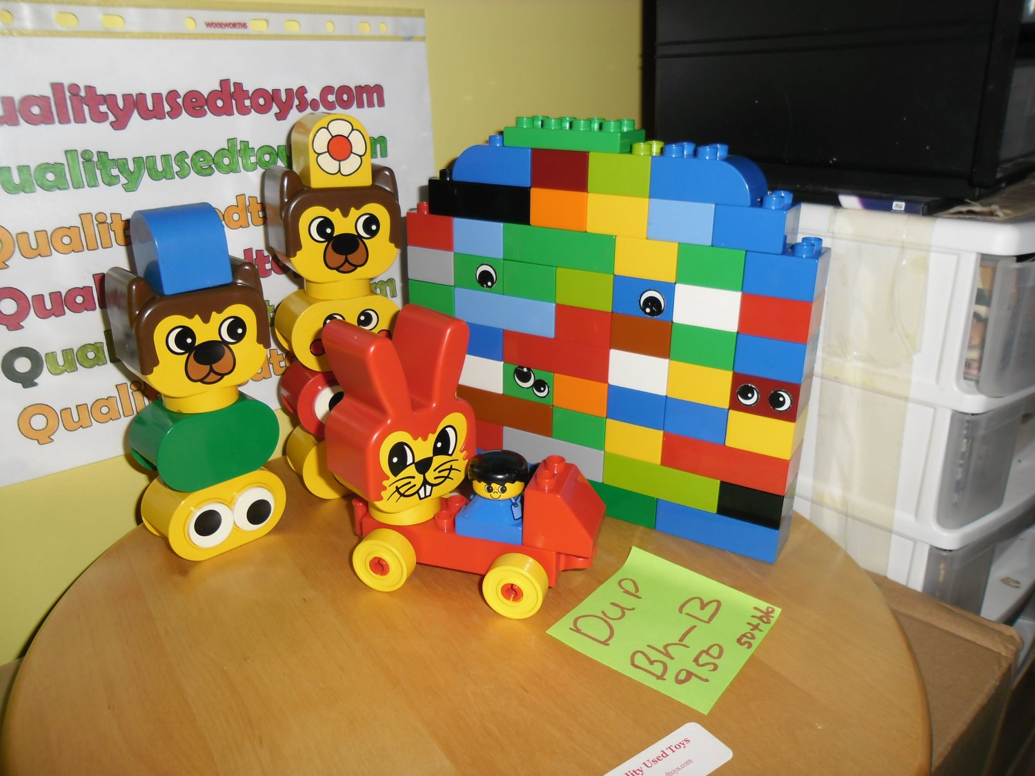 Lego Duplo blocks/ bricks bundle, Big Heads, Bunny, Bear Googly eyes