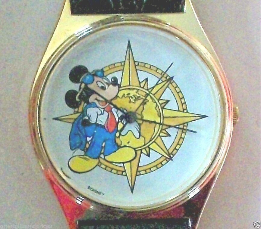 Disney Gold Explorer Mickey Mouse Watch! New Hard To Find