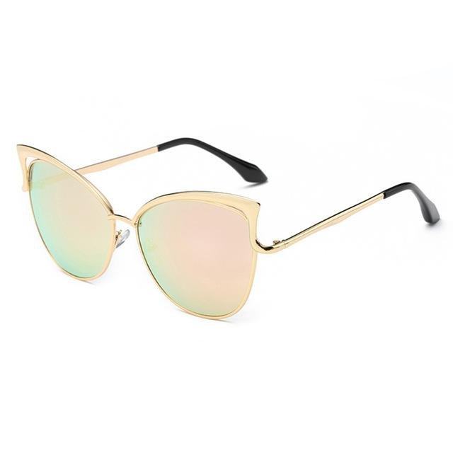 Ladies Cat Eye Sunglasses Women Sun Glasses Alloy Frame Uv400