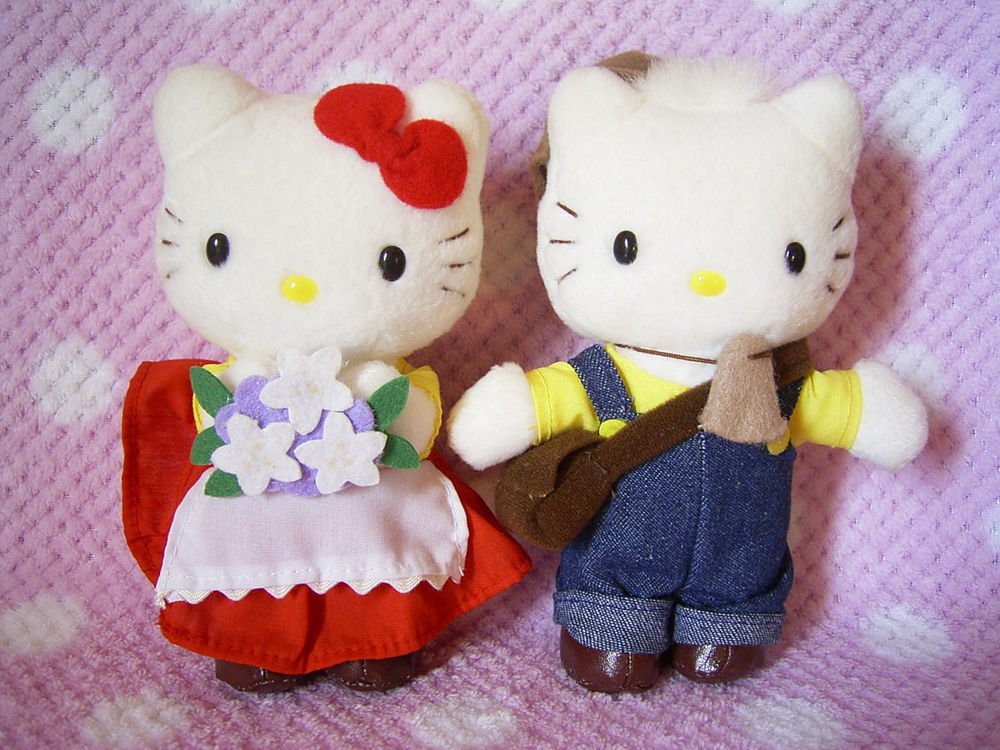 HELLO KITTY Dear Daniel Plush Stuffed Doll SET Sanrio JAPAN 2001