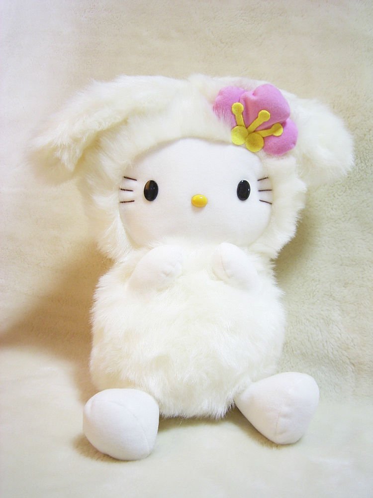 HELLO KITTY Sanrio JAPAN x EIKOH BIG Fuzzy Plush Stuffed Doll White ...