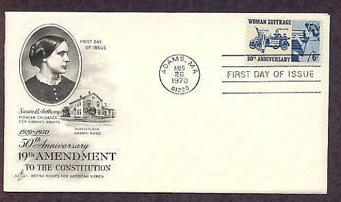 Susan B. Anthony, Woman Suffrage, 19th Amendment, First Issue USA