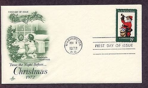 USPS Christmas Stamp 1972 Santa Claus First Issue USA