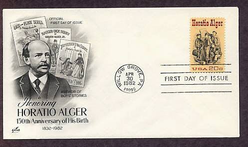 Honoring Horatio Alger, Author of Boys' Stories, First Issue USA