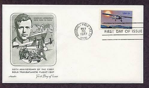 Charles Lindbergh, Solo Transatlantic Flight Aviation, First Issue USA
