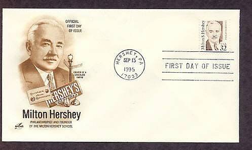 Honoring Milton Hershey, Creator of a Chocolate Empire, First Issue USA