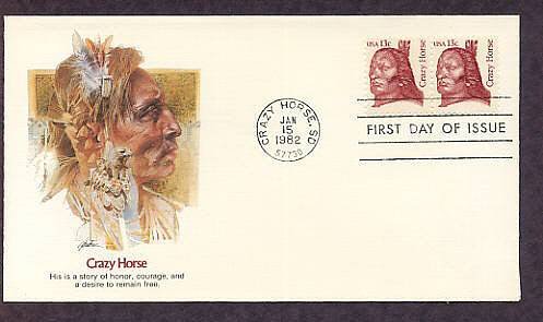 Native American Crazy Horse, Sioux Indian Chief, South Dakota FW First ...