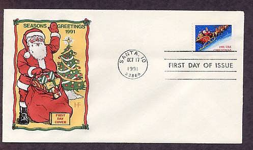 Christmas USPS Stamp, 1991 Santa Claus, HF, First Issue USA