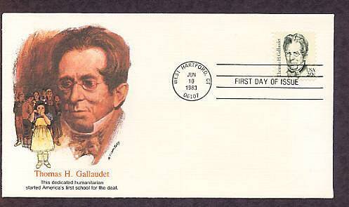 Thomas Gallaudet, Founder School for Deaf, Signing, FW First Issue USA