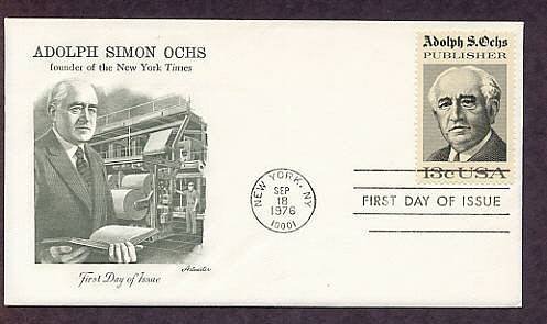 Adolph Simon Ochs, Publisher, Founder of the New York Times Newspaper ...