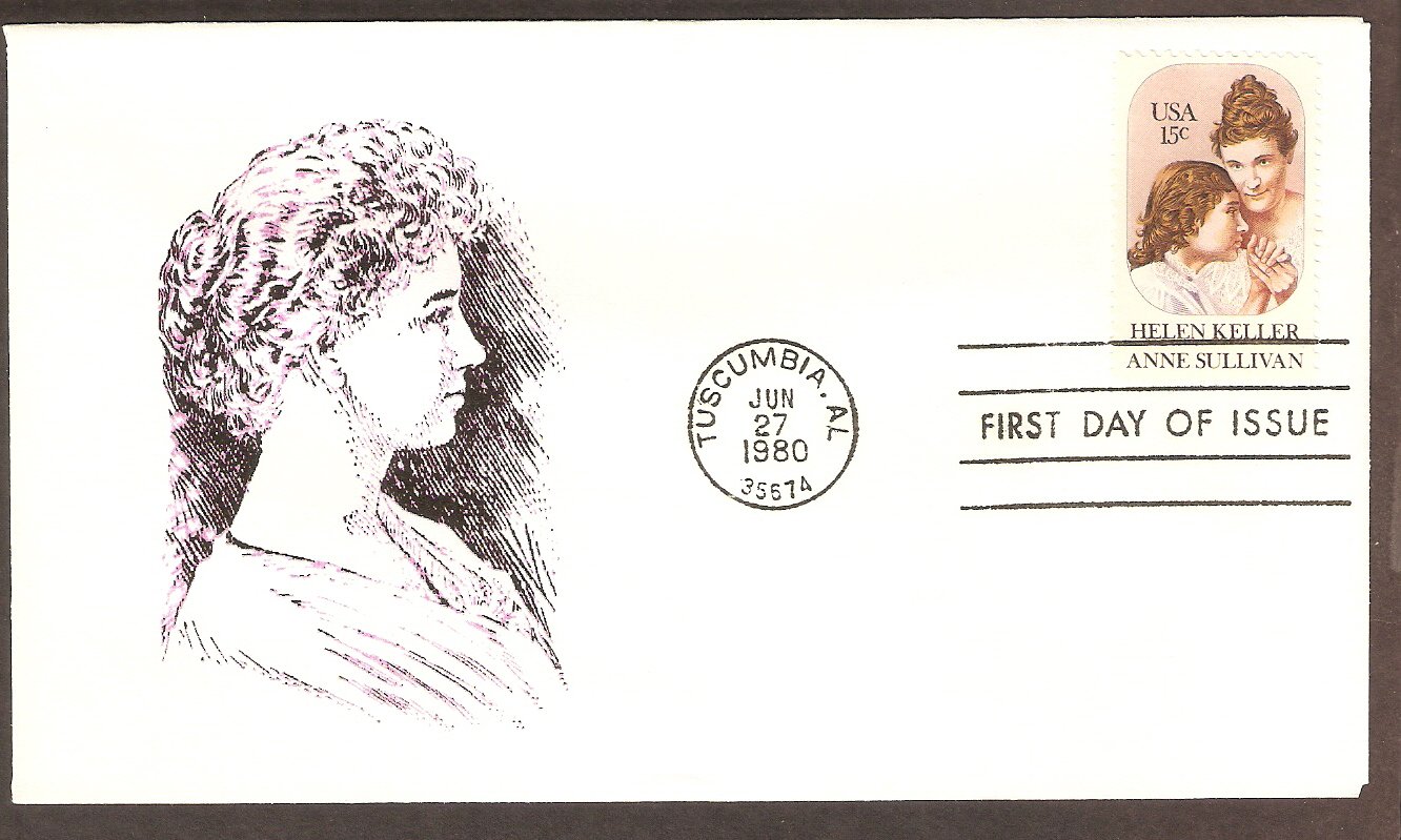 Blind Deaf Helen Keller, Anne Sullivan, 1980 First Issue USA!