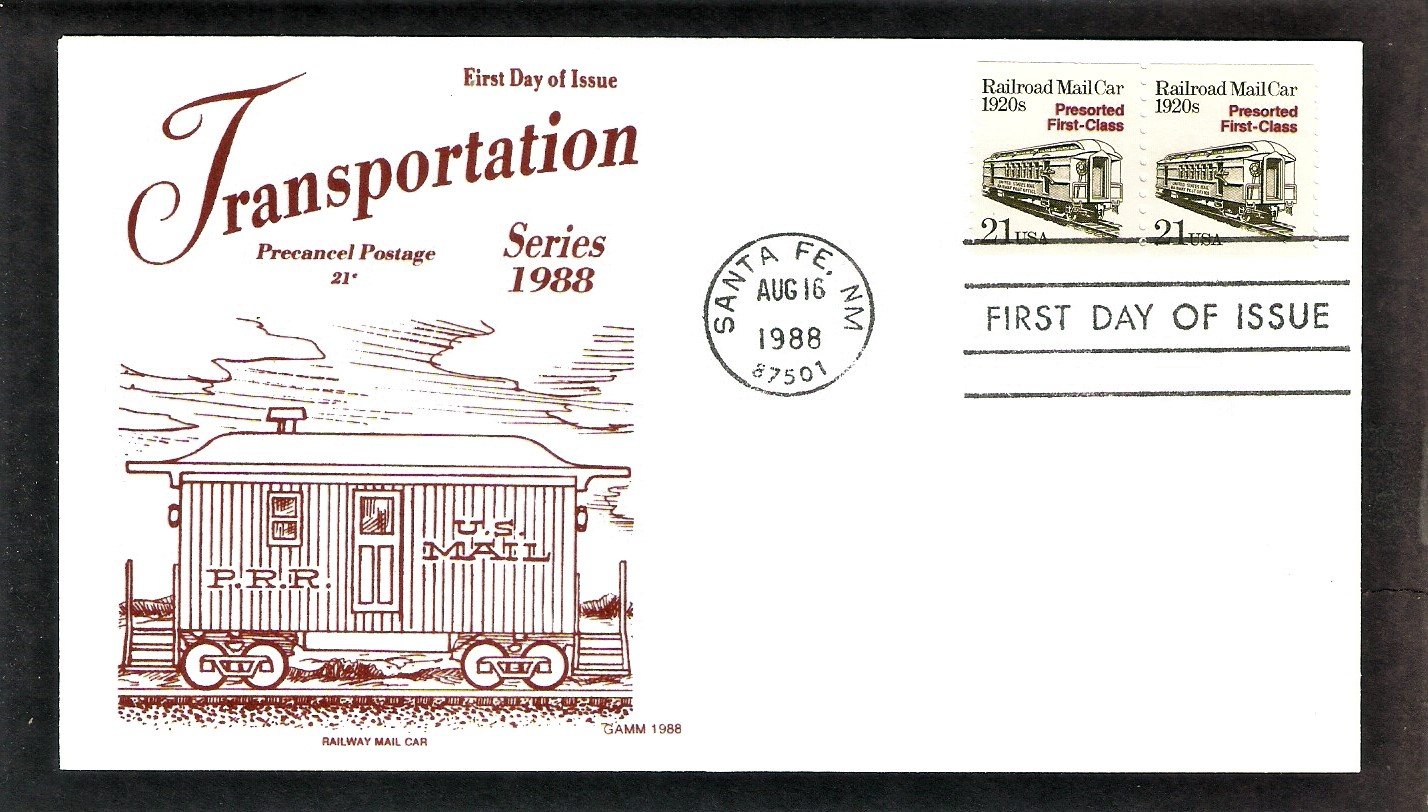 Post Office Railroad Mail Car 1920s, Gamm, First Issue USA